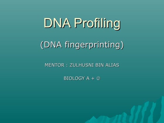 Dna fingerprinting | PPTX | Genetics | Science