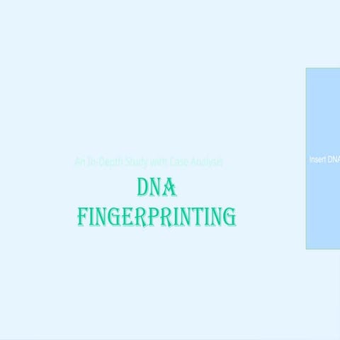 Dna Fingerprinting Presentation With Design Pptx