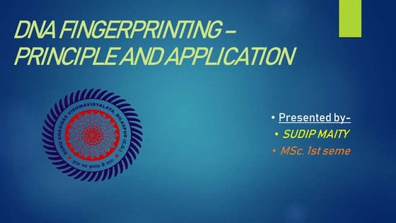 Dna fingerprinting | PPTX | Genetics | Science