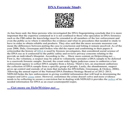 DNA Forensic Study | PDF
