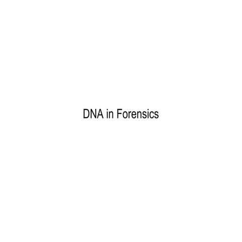 DNA in Forensics | PPT