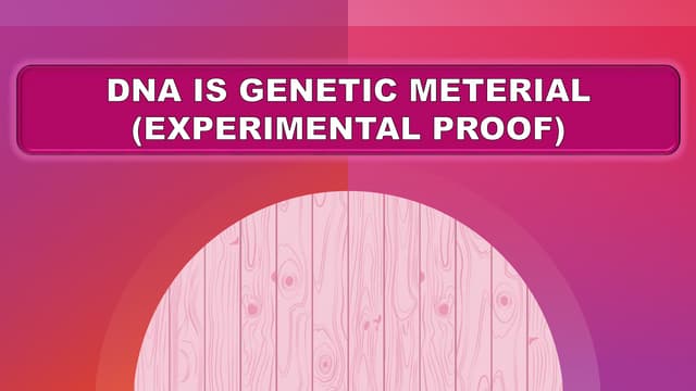 DNA as genetic material | PPTX