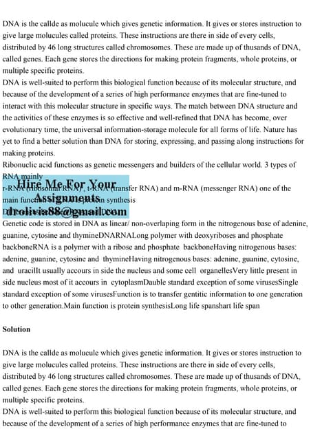 Biology PPT on RNA AND DNA free to download | PPT