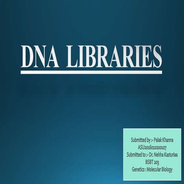 Dna libraries | PPT