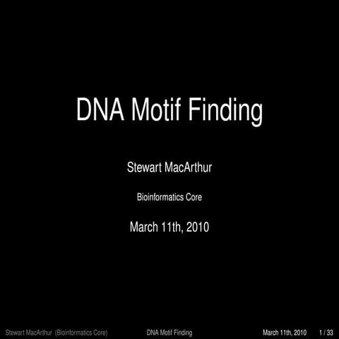 Dna Motif Finding 2010 Ppt