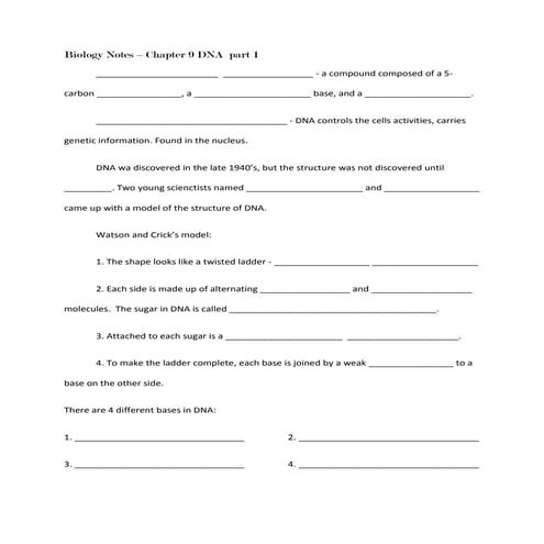 Dna notes, part 1 | PDF