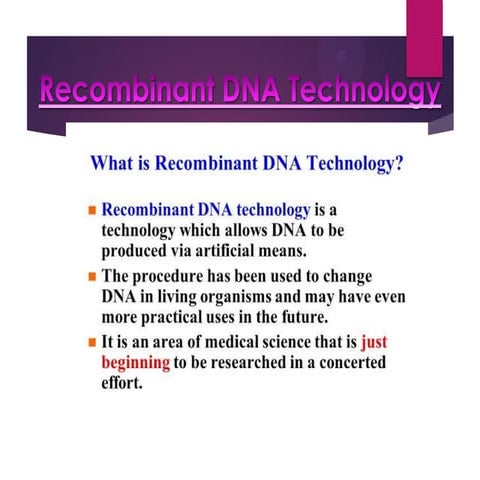 DNA Recom Technology and significance off | PDF
