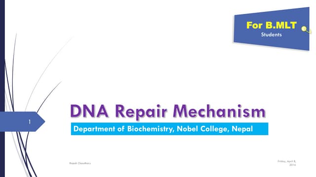 MUTATIONS & DNA REPAIR MECHANISMS