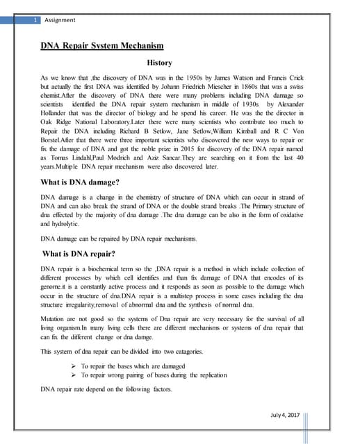 Dna repair mechanisms | PPTX