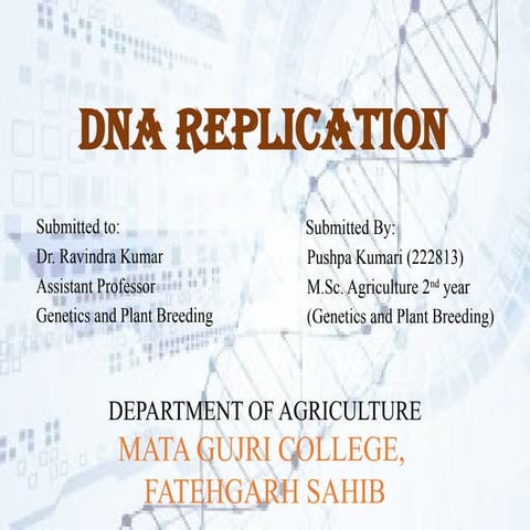 Fidelity of DNA replication | PPTX