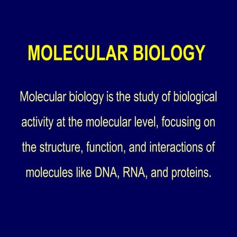 Comprehensive Overview of DNA Replication and Molecular Biology ...