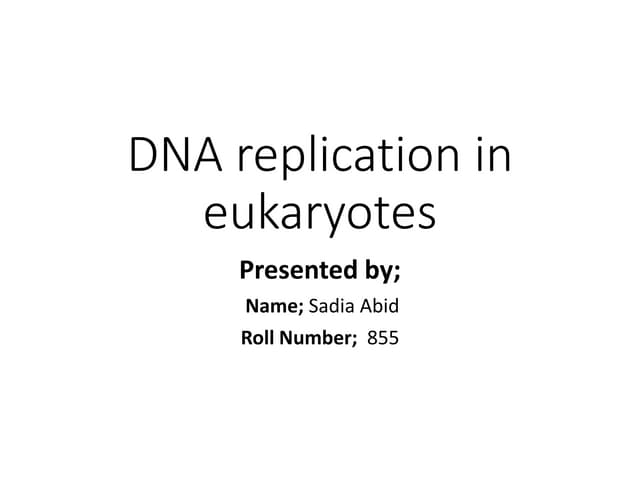 Replication in eukaryotes | PPTX | Biological Sciences | Science