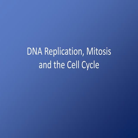Dna replication, mitosis and the cell cycle | PPT