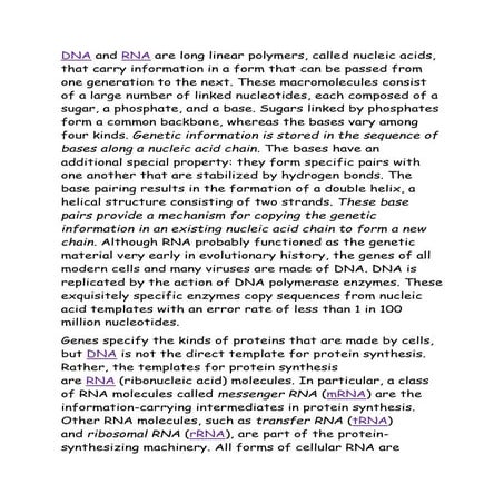 Molecular biology dna, rna, rep, trancr, transl (autosaved) | PDF