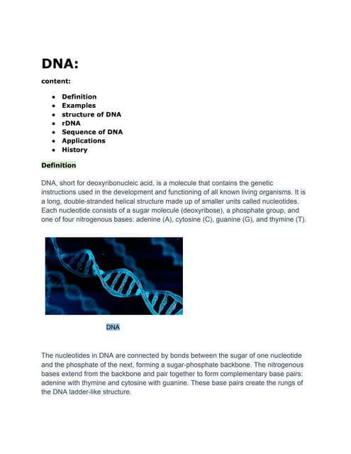 DNA - POWERPOINT PRESENTATION SCIENCE 10 | PPTX