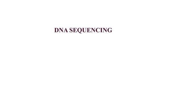 dna sequencing methods | PPT