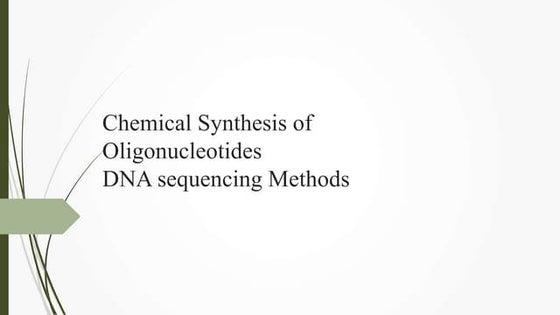 Maxam Gilbert Sequencing Method Ppt