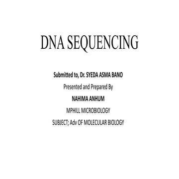 Dna sequencing | PPTX