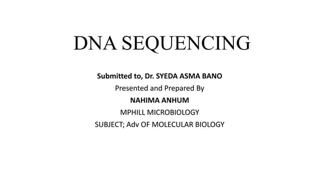 Pyrosequencing | PPTX