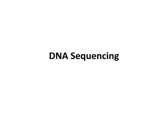 DNA Sequencing- Sanger's Method | PPTX | Chemistry | Science