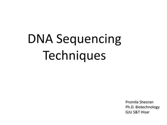 DNA Sequencing- Sanger's Method | PPT