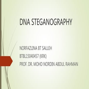 DNA steganography | PPTX