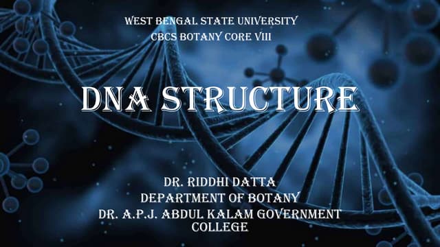 DNA structure, Functions and properties | PPT