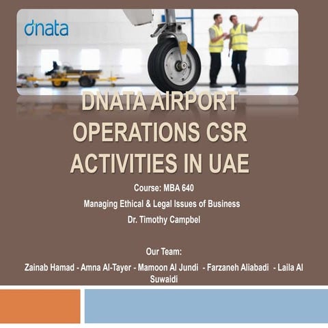 Dnata airport operation csr activities in uae mba | PPTX