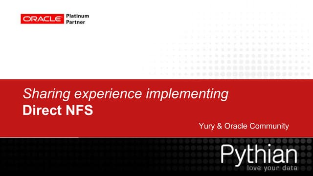 Sharing Experience Implementing Direct Nfs Ppt