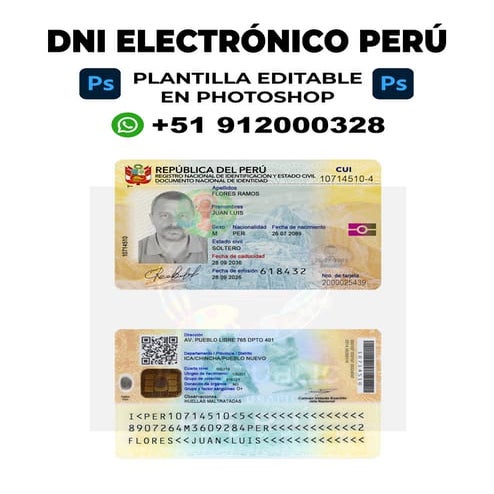 Ficha C4 Reniec Perú Plantilla editable en Photoshop | PDF