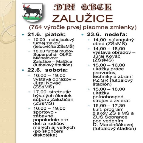 Dni obce Zalužice | PDF