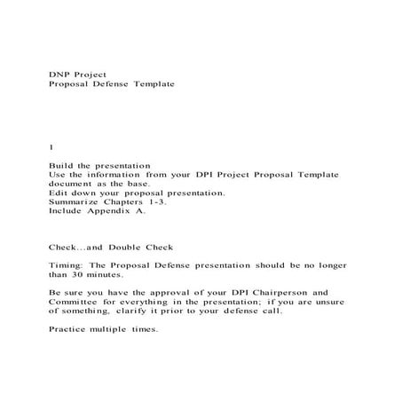DNP Project Proposal Defense Template1Buil | PDF