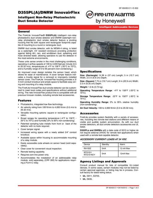 Dräger PIR 7000 Fixed Gas Detector - Spec Sheet | PDF