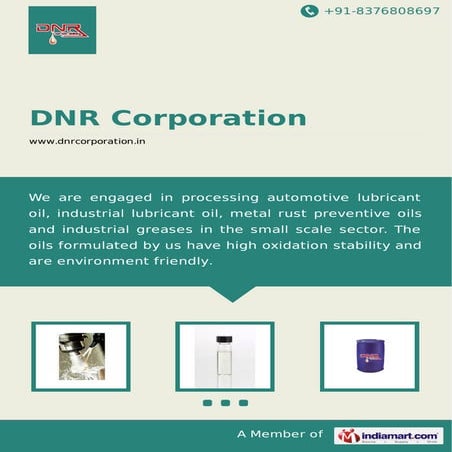 DNR Corporation Mumbai, Maharashtra, EDM Oils & HPCL Oils | PDF