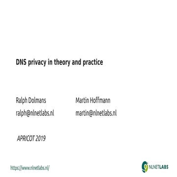 DNS privacy in theory and practice | PPT