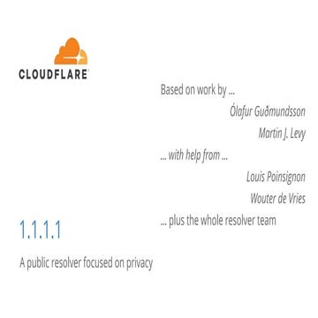 DNS resolver 1.1.1.1 from Cloudflare | PDF
