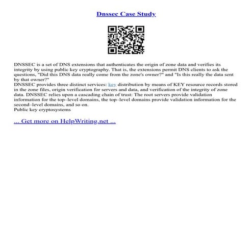 Dnssec Case Study | PDF