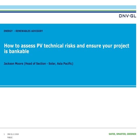 How to assess PV technical risks and ensure your project is bankable | PPT