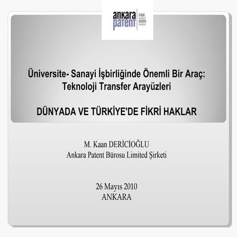 Dünyada Ve Türkiye'de Fikri Haklar | PPT