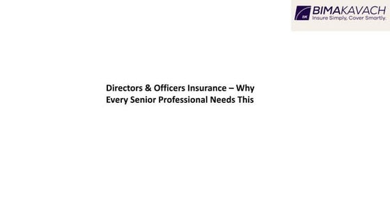 Understanding Directors and Officers Insurance | PDF