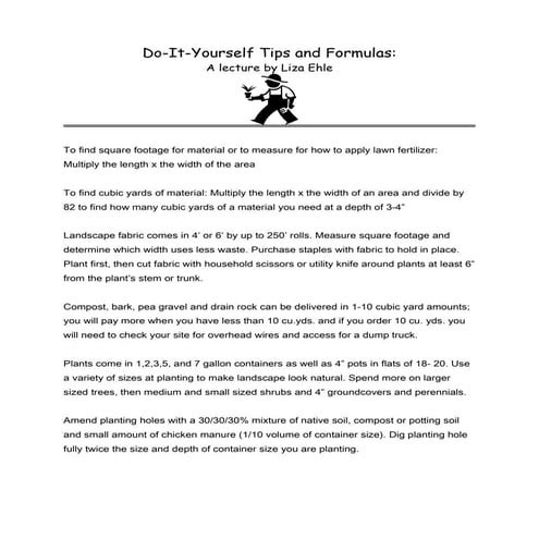 Do it-yYourself Tips & Formulas | DOC