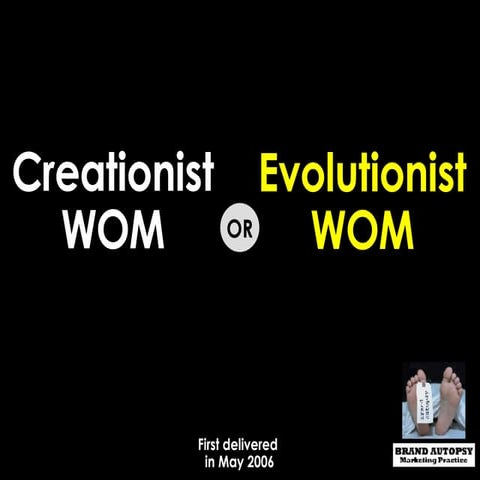Do You Believe in Creationist WOM or Evolutionist WOM? | PPT