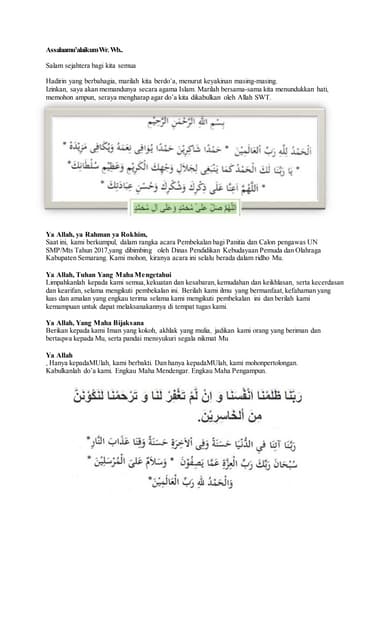 Doa Pembukaan Kegiatan | RTF