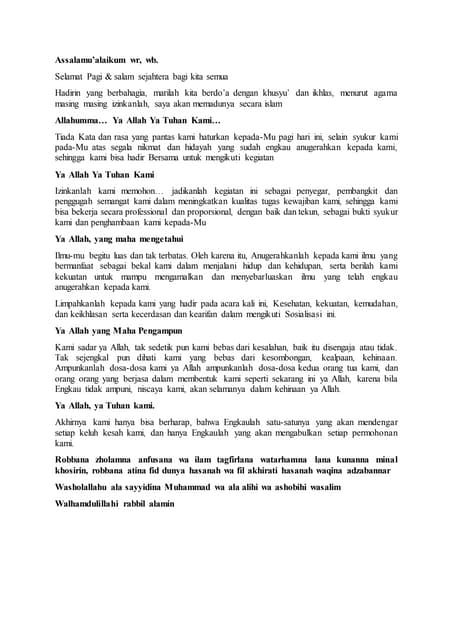 Doa Pembukaan Kegiatan | RTF