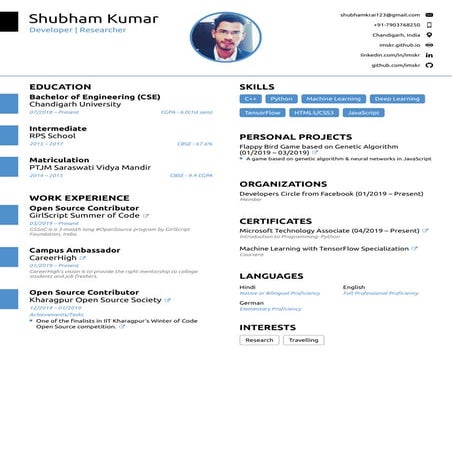 Shubham Kumar's Resume | PDF