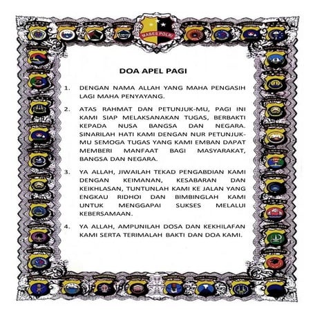 Doa apel pagi dan siang Polri | DOCX