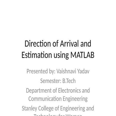 DOA_Estimation of matlab in order to study | PPTX