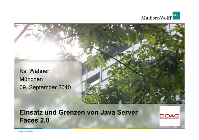 Doag Sig Java 2010 Java Web Framework Java Server Faces Jsf 20 Architecture Addons