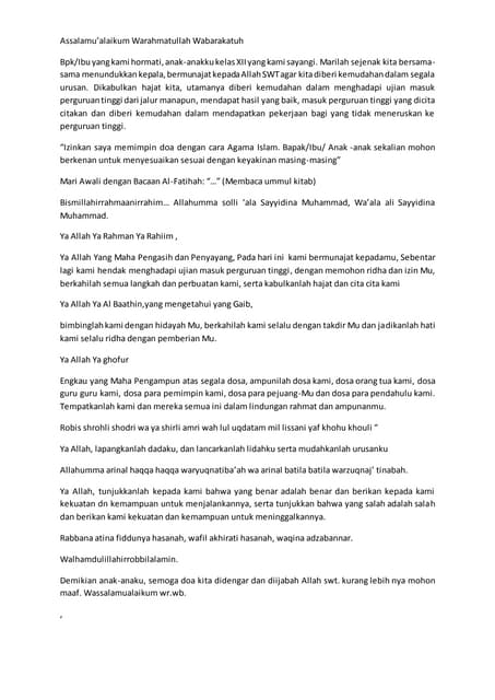 Doa Pembukaan Kegiatan | RTF