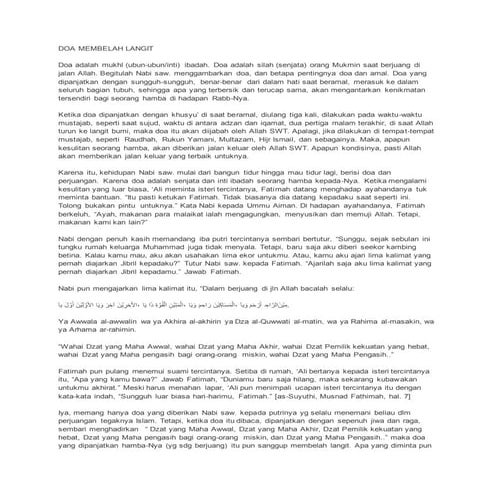 Doa membelah langit | DOCX